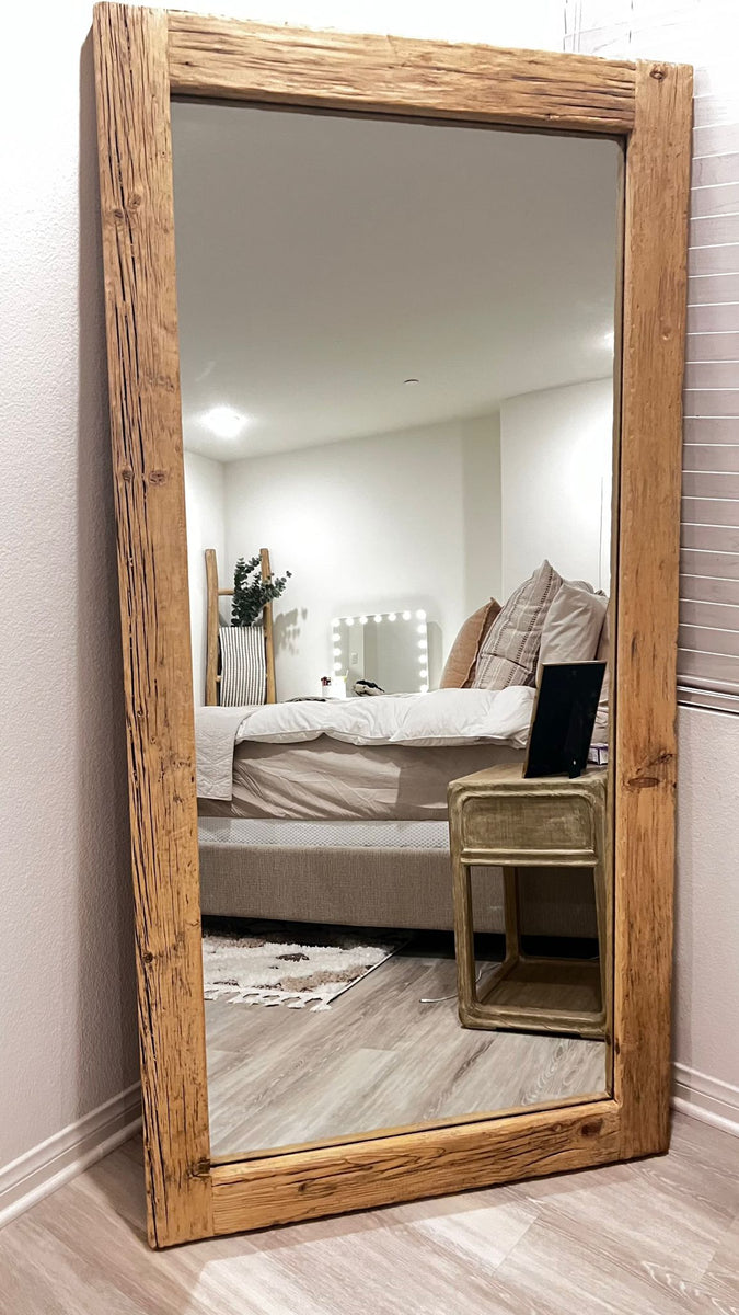Handmade Antique Vintage Mirror - Rustic Full Length Mirror - Wood Flo ...